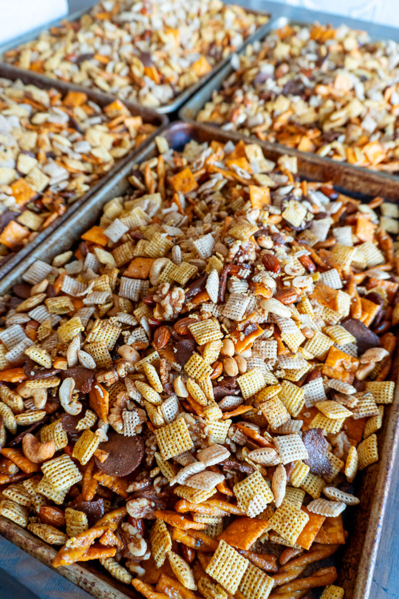 Large Batch Chex Mix Recipe (Intensely Flavorful & Fills over 20 tins ...